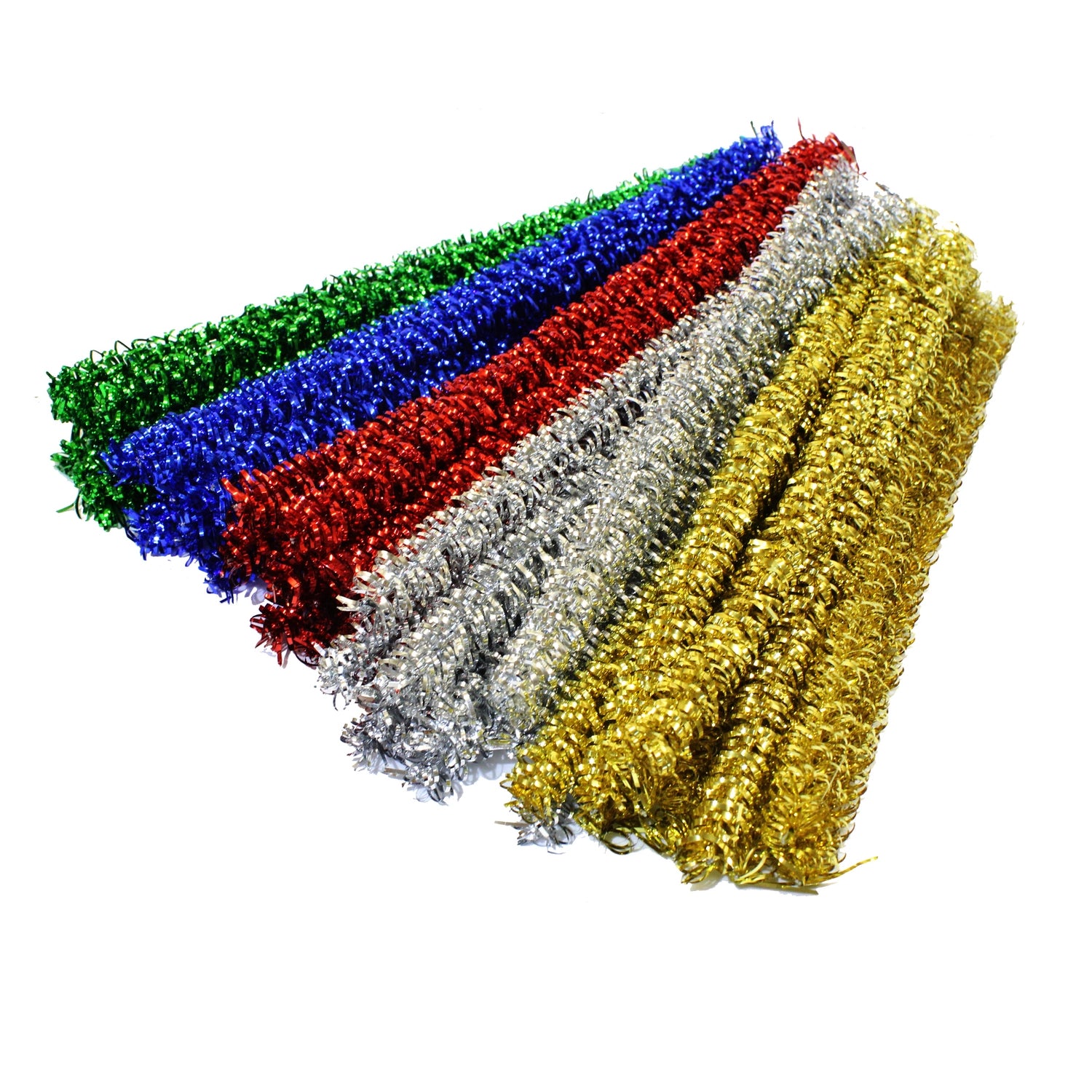 Curly Christmas Pipe Cleaners Metallic Assorted 50 Pack – Care-Supplies