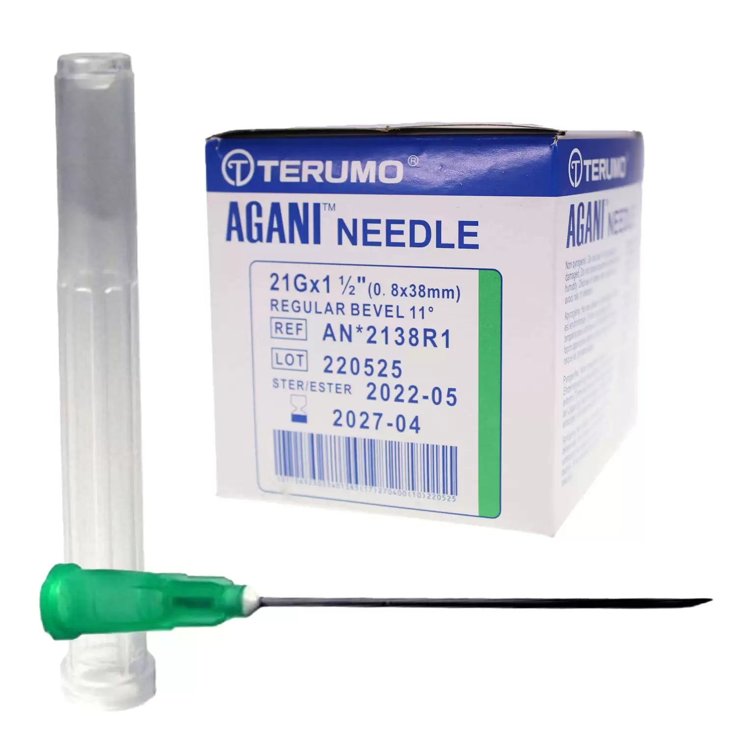 Terumo Agani Hypodermic Needle 21g 38mm Green 100 Pack – Care-Supplies